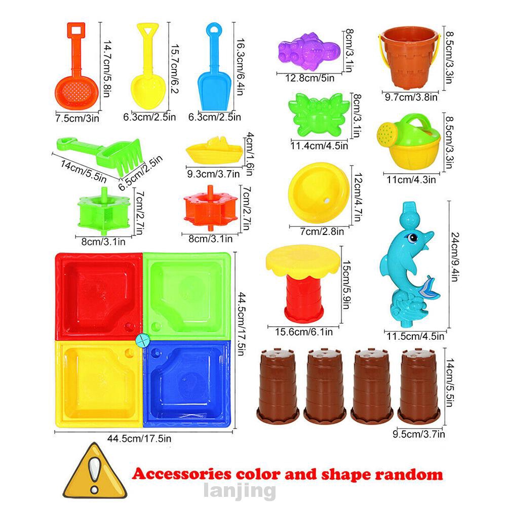 Bucket Digging Pit Kids Sand Table Seaside Water Beach Toy Set ...