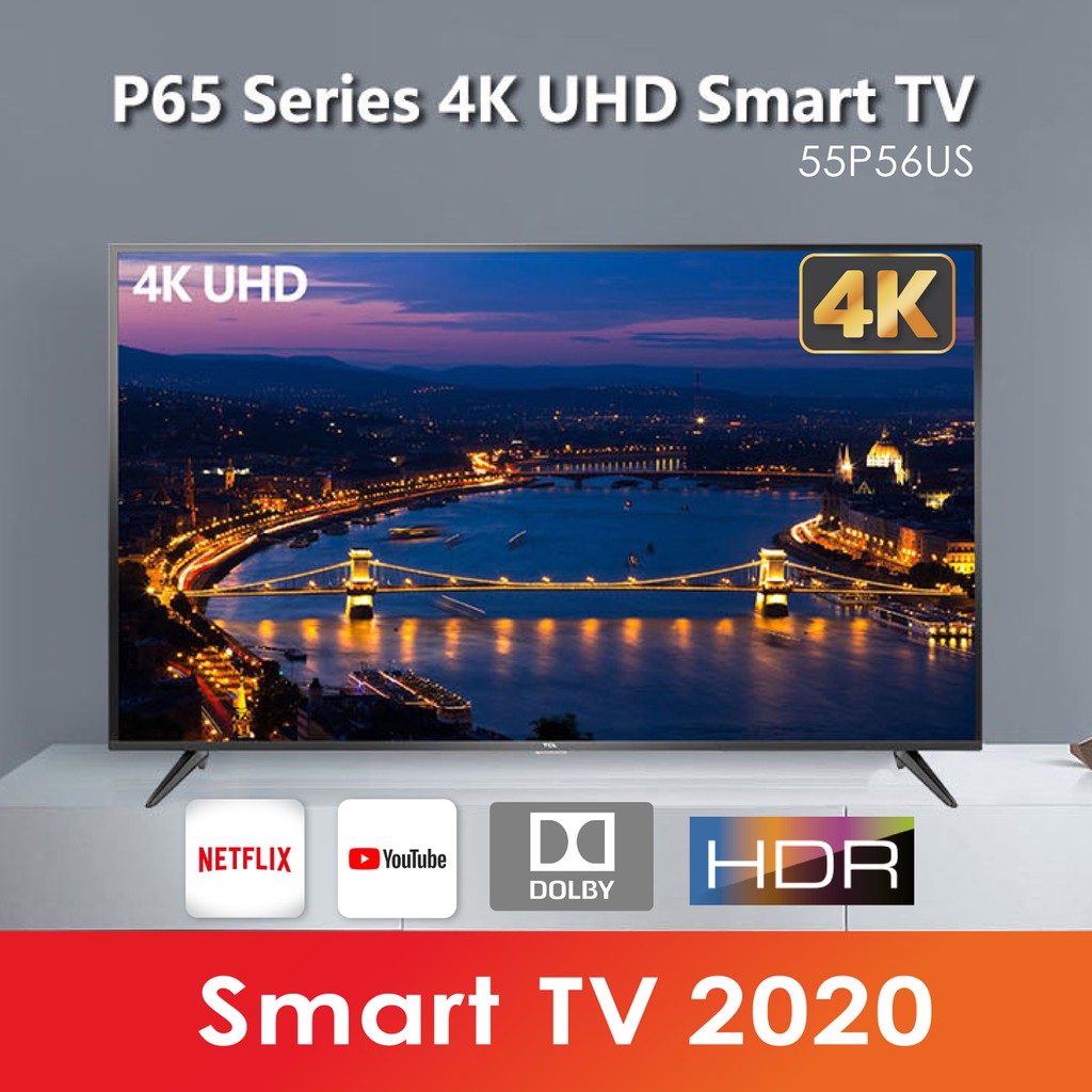 Smart tv TCL LEDTV 55นิ้ว 55P65US ใหม่ล่าสุด 4K ดูNetflix Youtube ...