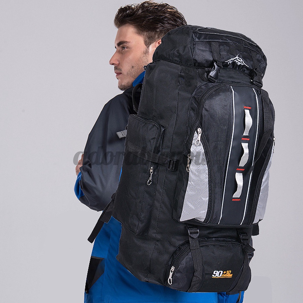 100L Hiking Daypack Mountaineering Bag Travel Waterproof Camping ...