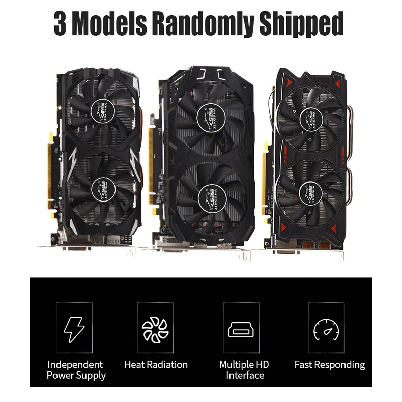 Jingsha ใหม่ 100 การ์ดจอ RX 580 8GB 256Bit 2048SP GPU GDDR5 สําหรับ AMD ...