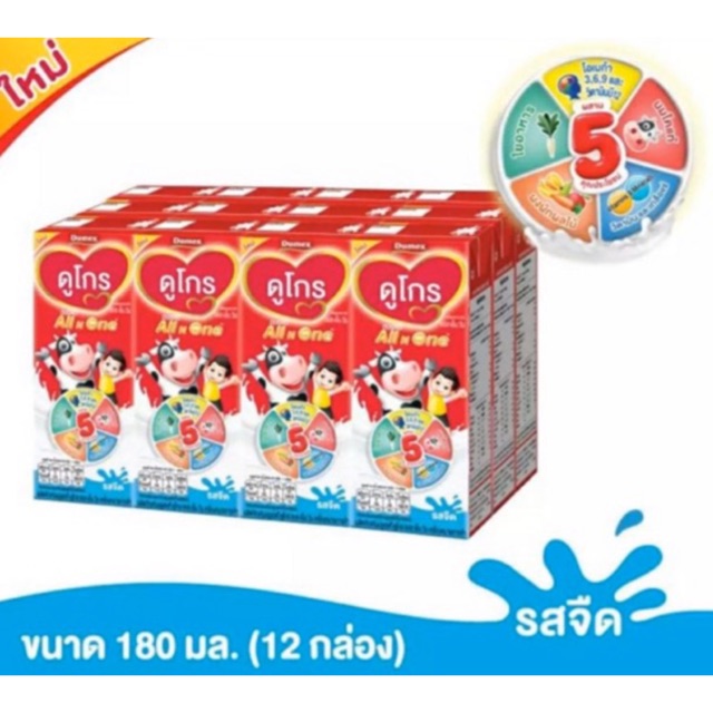 Dumex Dugro UHT ดูเม็กซ์ UHT ดูโกร ออลเอ็นวันรสจืด180มล(12กล่อง ...