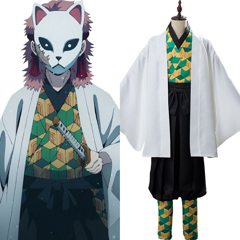 Demon Slayer Kimetsu no Yaiba Sabito Cosplay Costume Kimono Cloak ...