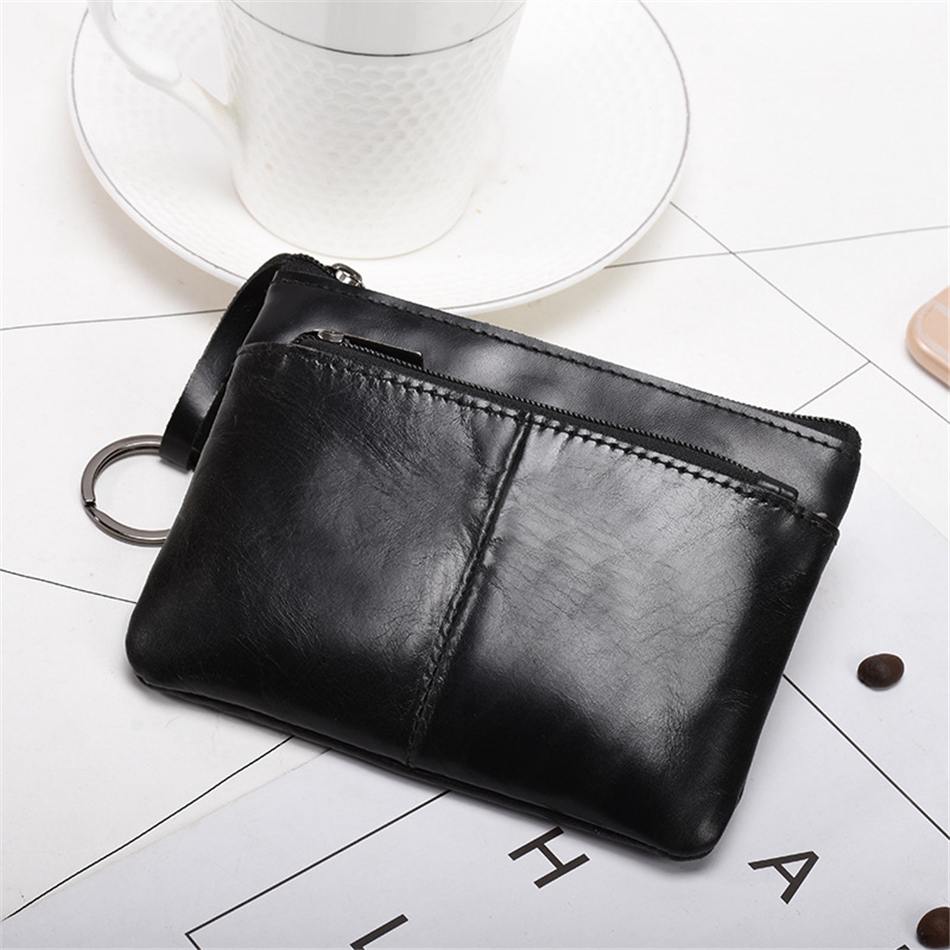 Mini Purse for Men Wallet Women Genuine Leather Zipper Vintage Short ...