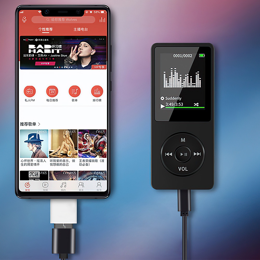 Mini Walkman Portable MP3 Player HiFi Music Player with 1.8inch Screen ...