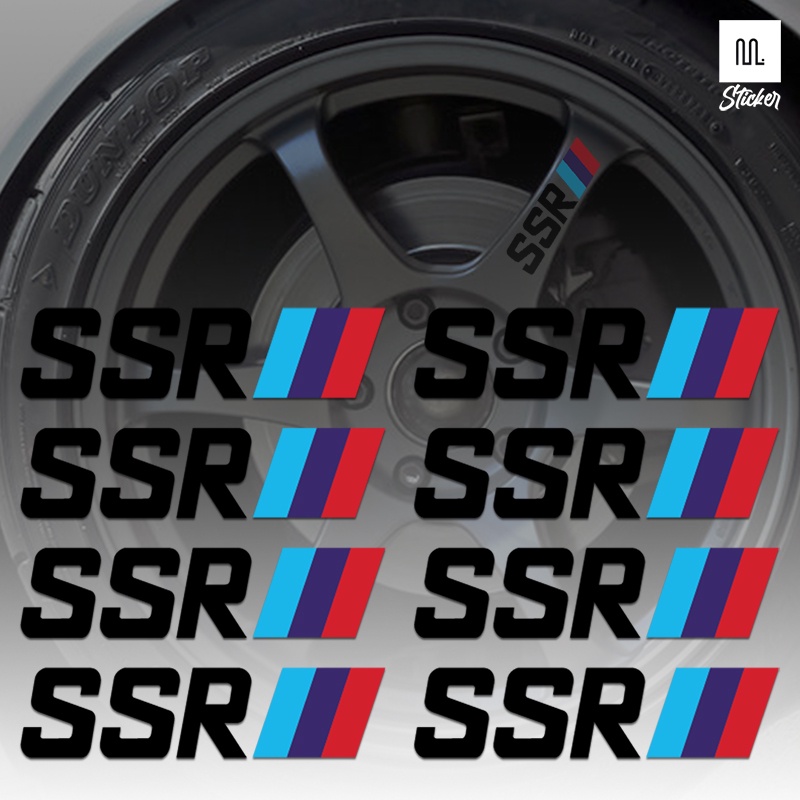 สติ๊กเกอร์ ตกแต่งล้อ SSR Type RS 4 ชิ้น(สีดำ) Sticker Car Wheel ...