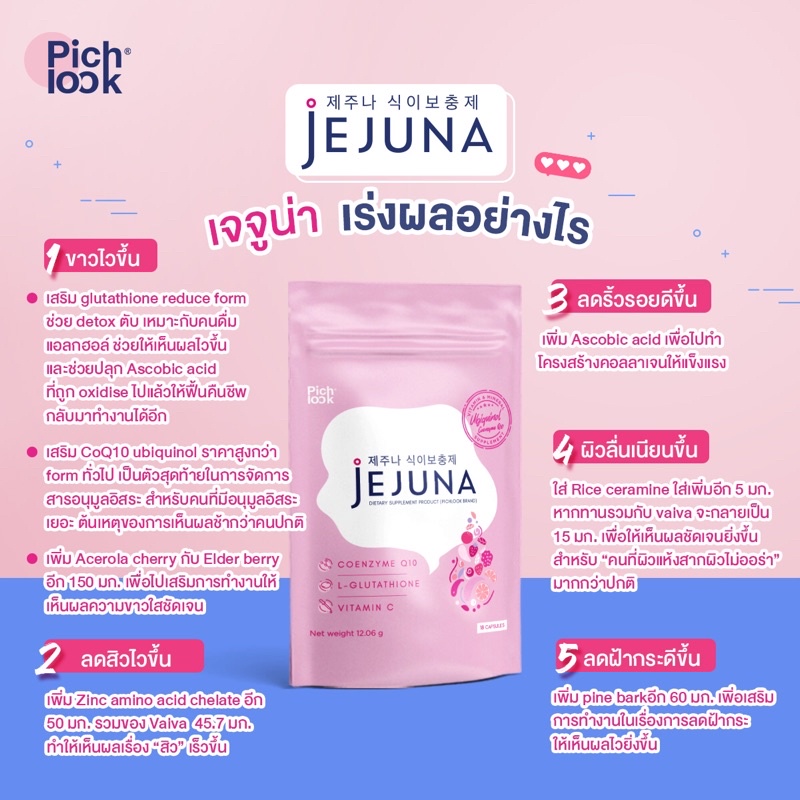ส่งฟรี Vaiva Jejuna วิตามินจากเกาหลี ผิวขาว ใส ออร่า ช่วยแกป้องแสงแดด ...