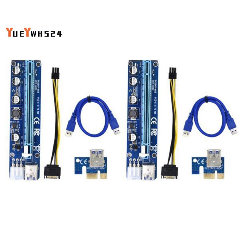 Usb3.0 Pci-E Express 1x To 16x Extender Riser Card อะแดปเตอร์การ์ด Sata ...
