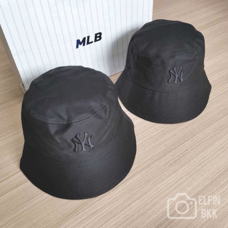 แท้ MLB basic bucket hat หมวกบักเก็ต NYLA สีดำ สีขาว สีครีม สีเบจ สีฟ้า ...