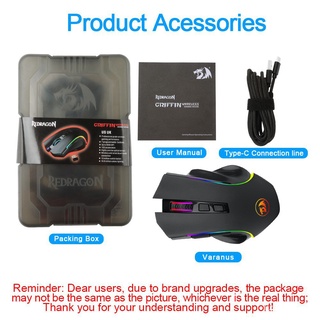 Redragon Griffin M602 KS RGB Wired Wireless Gaming Mouse 8000 DPI 8 ...