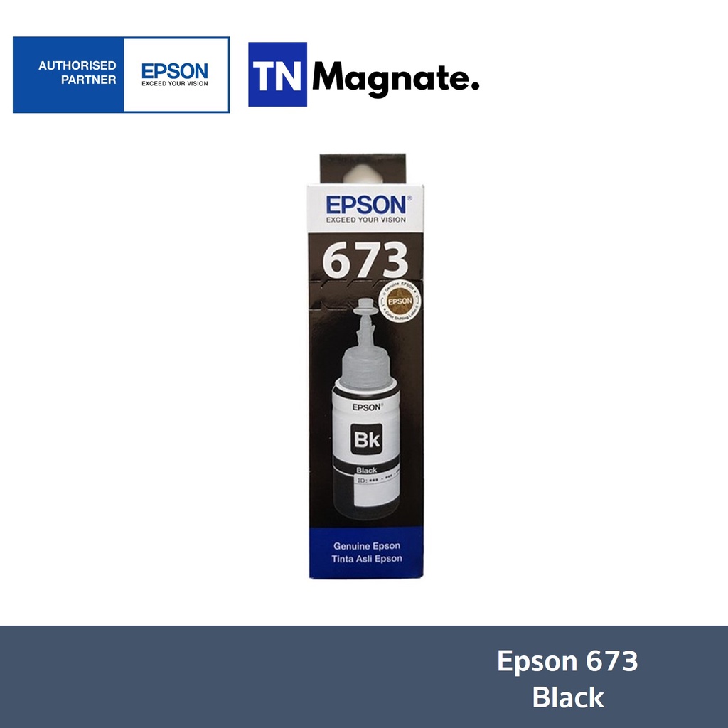 [หมึกพิมพ์] Epson 673 Ink BK T673100 70ml. (BLACK:สีดำ) | Shopee Thailand