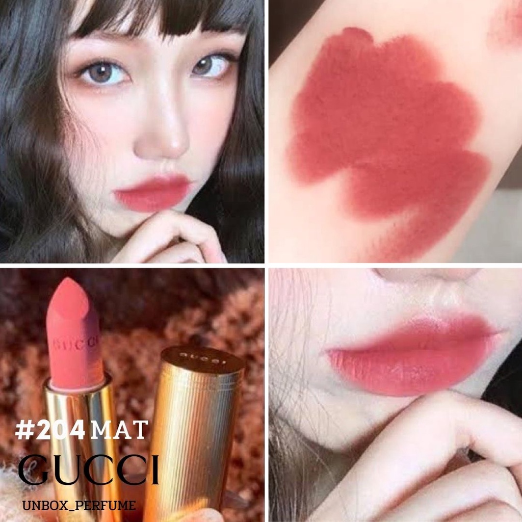 ลิปสติก ล็อตปี 2021 GUCCI Lipstick สี 201 204 208 505 Rouge a Levres ...