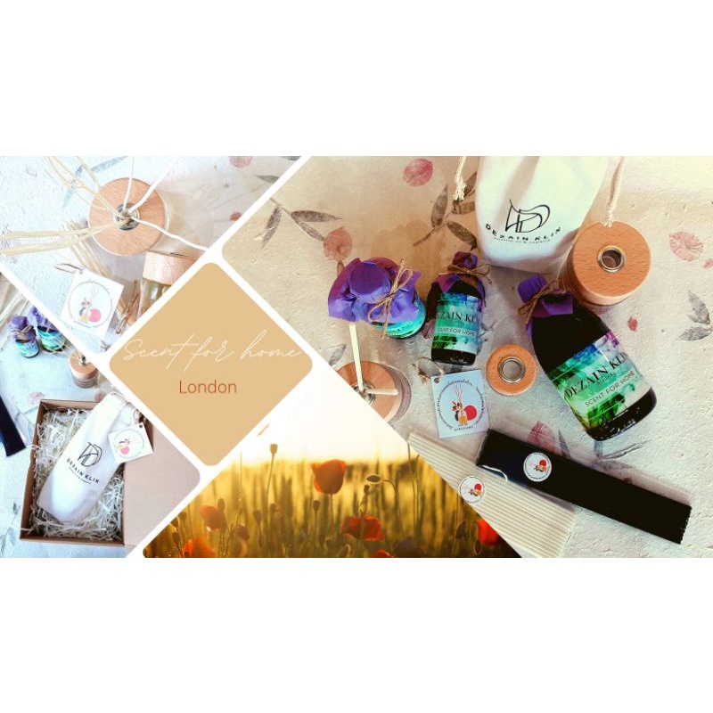 ก้านไม้หอมปรับอากาศ กลิ่น LONDON (REED DIFFUSE) แจกันขนาด60ml. 100ml ...