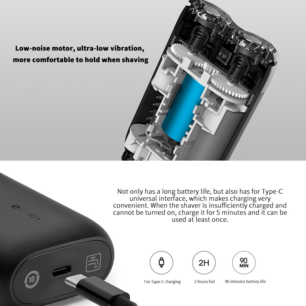 HZN3-Electric Shaver IPX7 Waterproof Electric Razor Small Size Portable ...