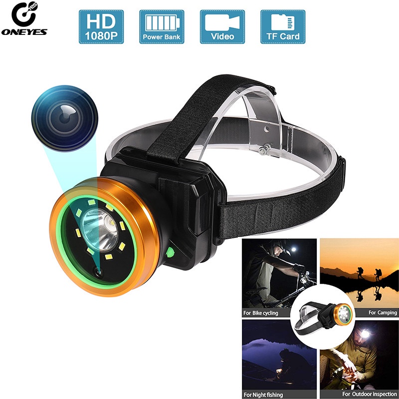 Outdoor Sports Camera with Headlamp USB charging Waterproof Head ...