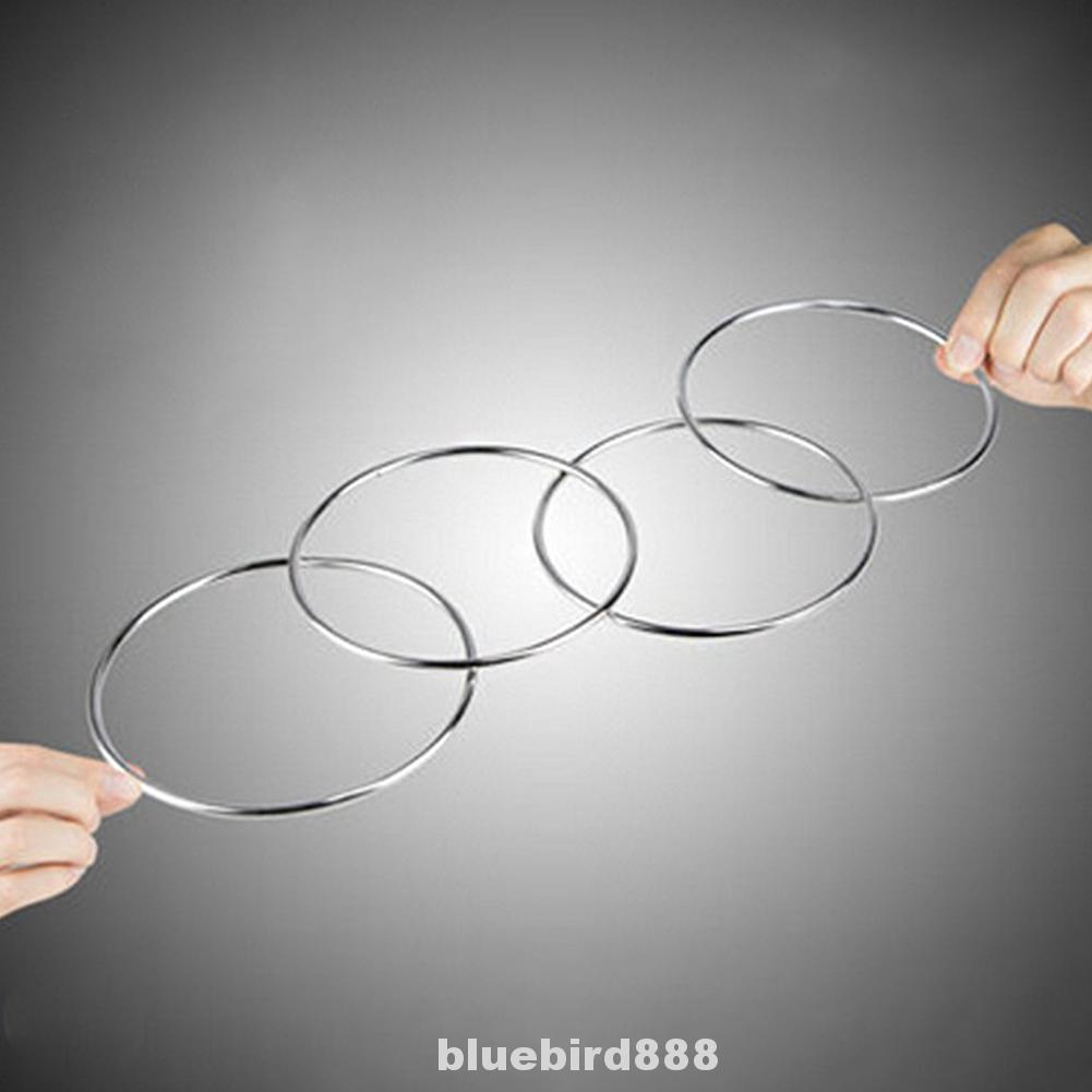 4pcsset Magic Prop Linking Ring Magician Fun Metal Show Stage Toys ...