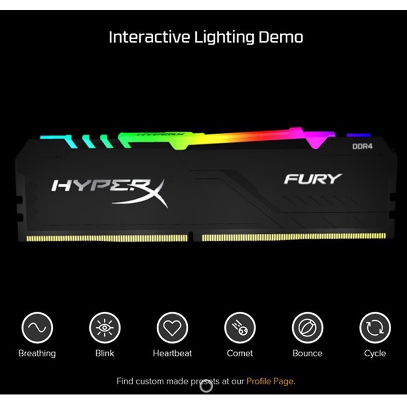 HyperX 8GB 16GB 32GB 3200MHZ Memory DIMM DDR4 RAM HyperX FURY RGB 8GB ...
