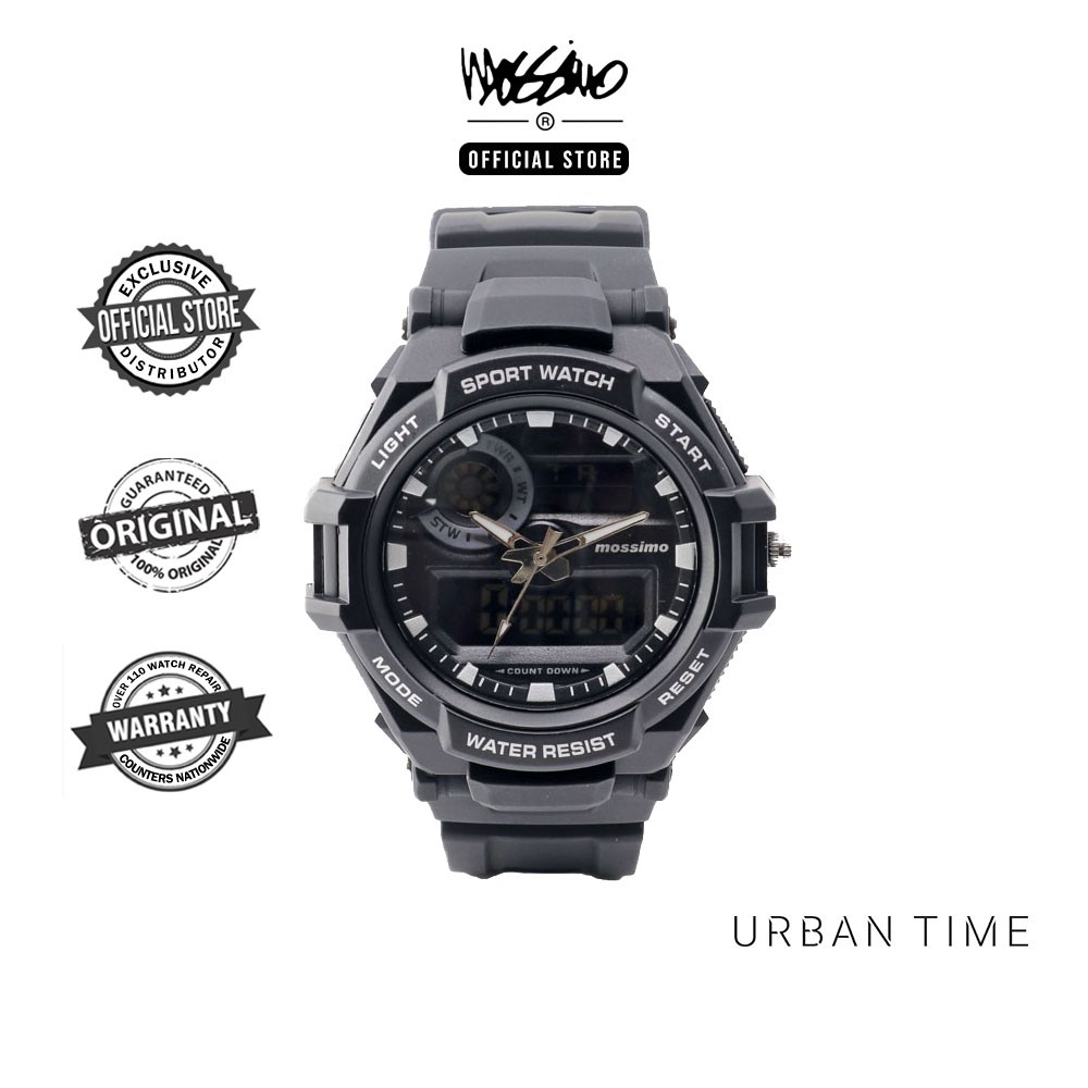 Mossimo Men's Rubber Strap Ana-Digi Watch MS-1926G-BLK OQSZ | Shopee ...