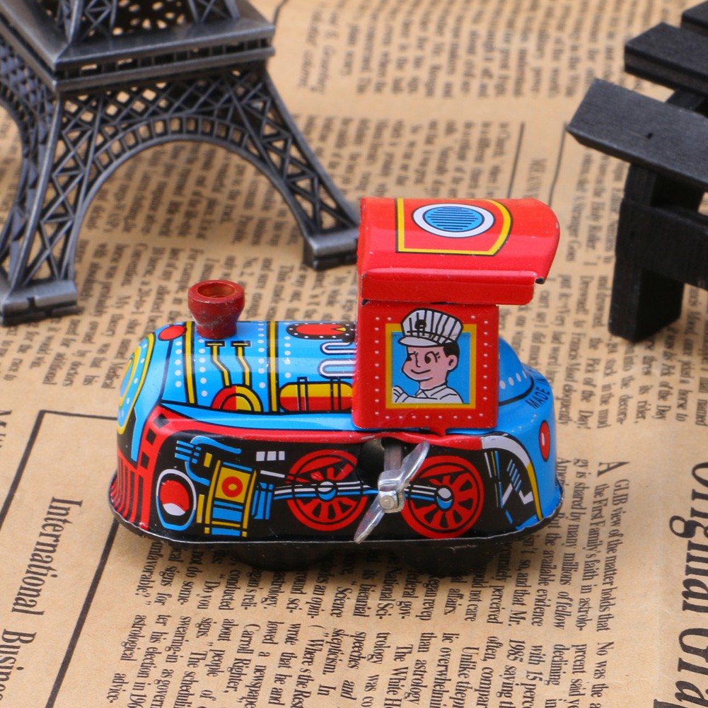 Retro Steam Train Reminiscence Children Vintage Tin Toy Clockwork Toys ...