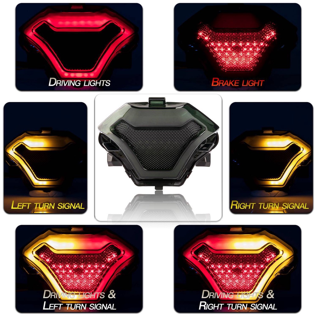 for Yamaha YZF R3 R25 Y15ZR MT03 MT07 FZ07 LC150 Motorcycle Tail Light ...