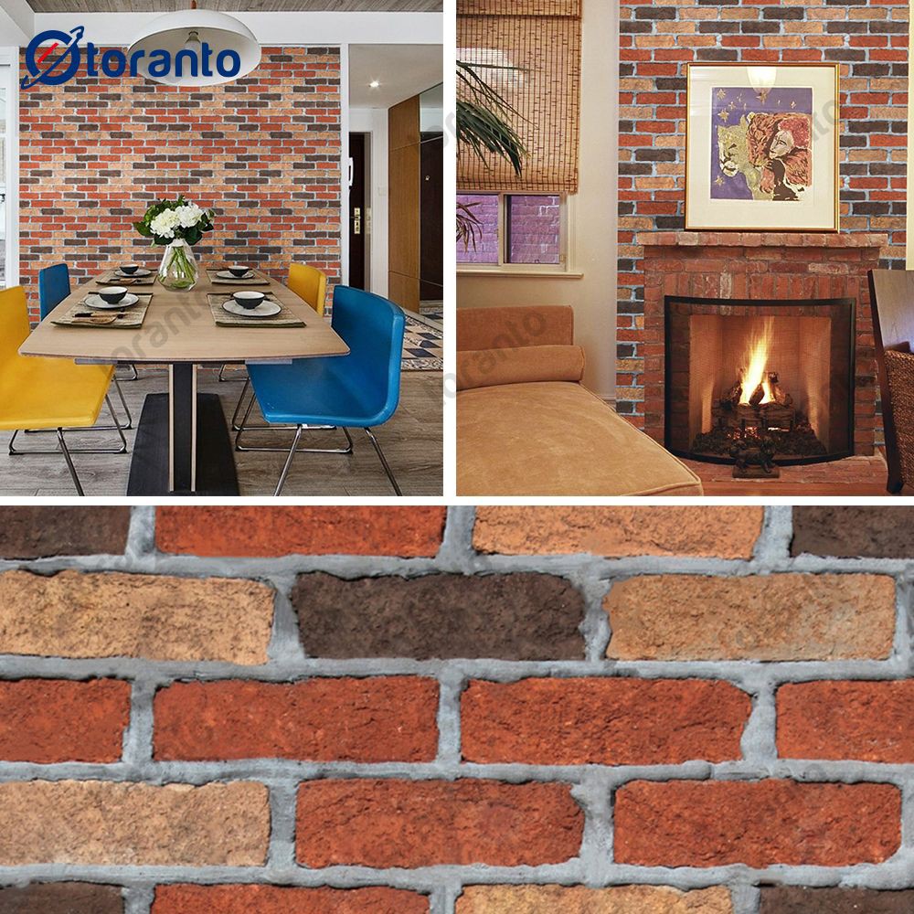 'COD' Vintage 3D Brick Stone Rustic Effect Wall Stickers Self Adhesive ...