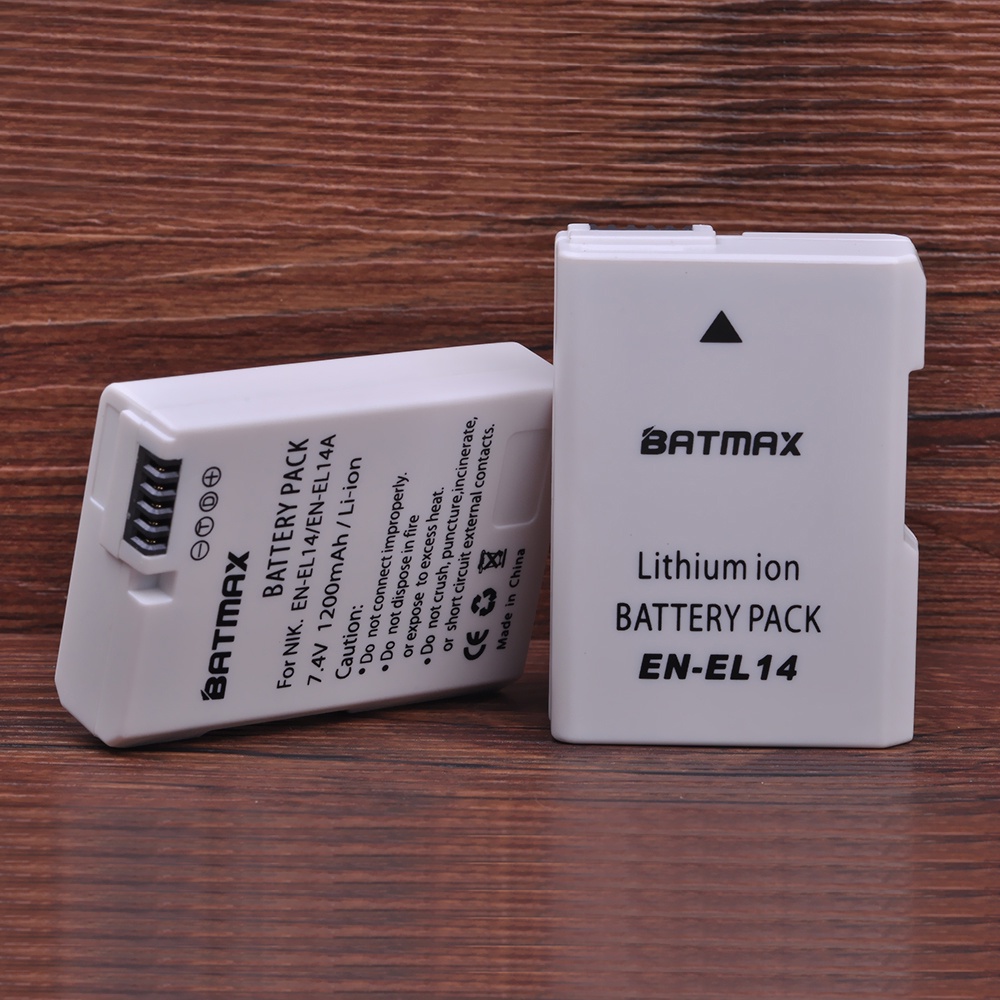 Batmax 2Pcs EN-EL14A EN-EL14 ENEL14 EL14 white battery for Nikon D3400 ...