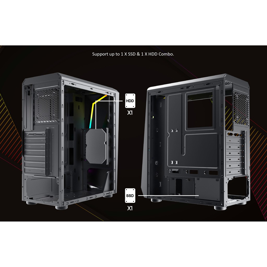 Case ATX เคสคอมพิวเตอร์ พร้อมพัดลม RGB 1 ตัว Xigmatek VORTEX โคตรคุ้ม - mahaprom_intercom - ThaiPick