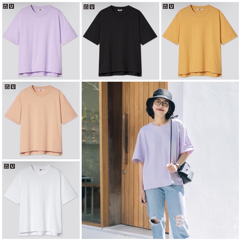 ป้ายไทย เหลือไม่เยอะ รุ่นนิยม Uniqlo U WOMEN เสื้อยืด AIRism คอตตอน ทรง ...