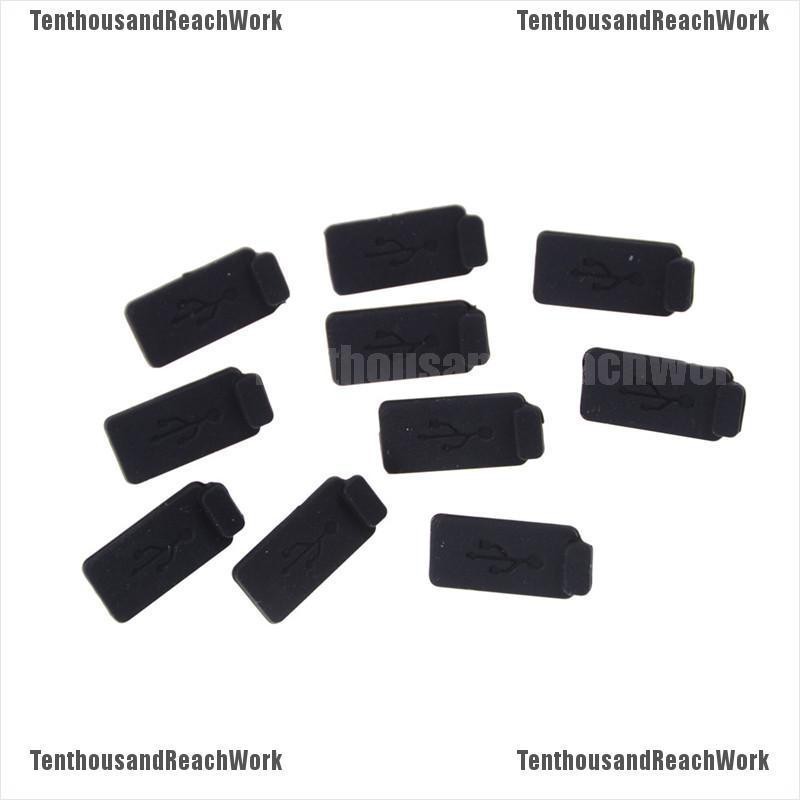 TReachWork 10pcs Black PC Laptop USB Plug Cover Stopper Rubber Soft ...