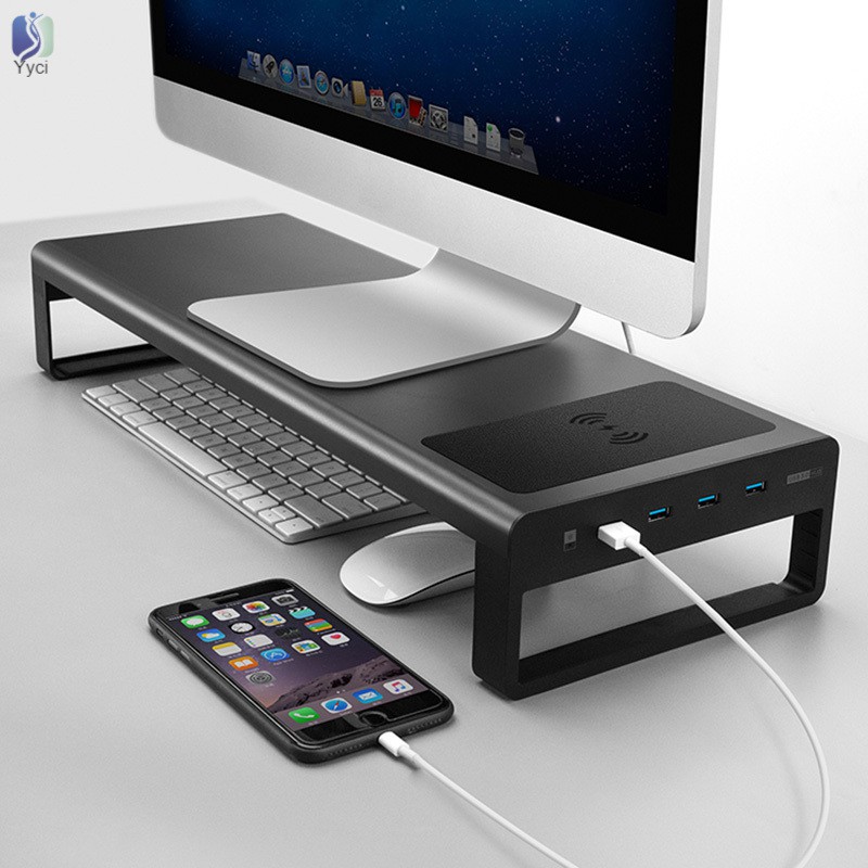 Yy Smart Base Aluminum Alloy Computer Laptop Base Stand with USB 3.0 ...