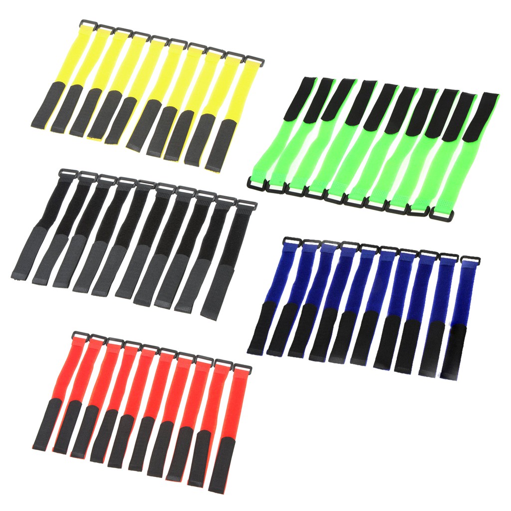 10 Pcs strong RC slip Battery cable tie-down straps 30 * 2cm red ...