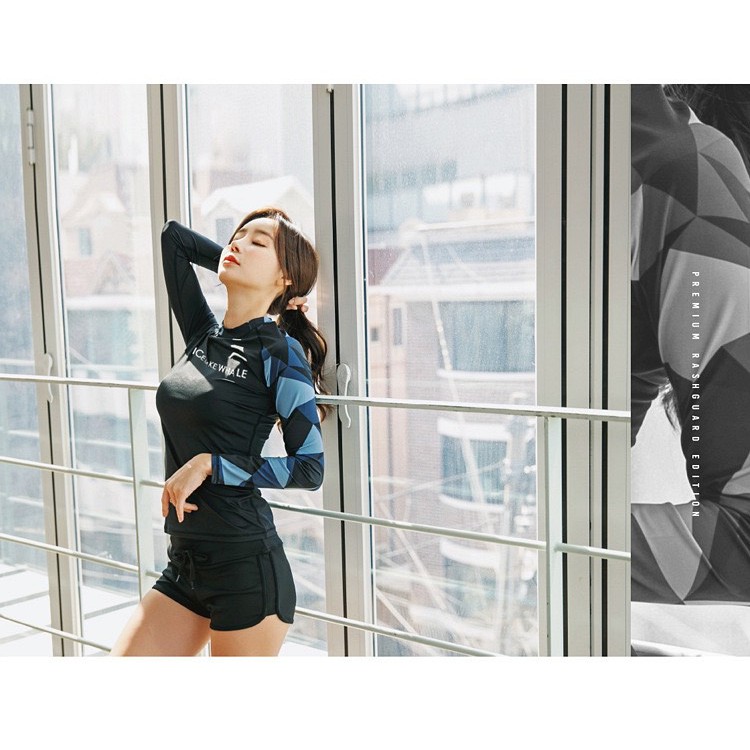 BikiniTime (M-3XL) SB166 ชุดว่ายน้ำคู่ชาย-หญิง แขนยาวขายาว สีดำ กันแดด ชุดดำน้ำ ชุดว่ายน้ำ ...