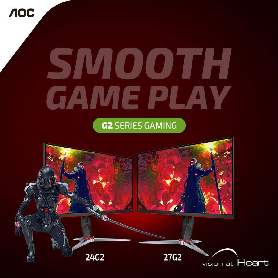 ☚AOC 27G2 27" Gaming IPS Monitor,1080P, 1ms 144Hz, G-sync, Height ...