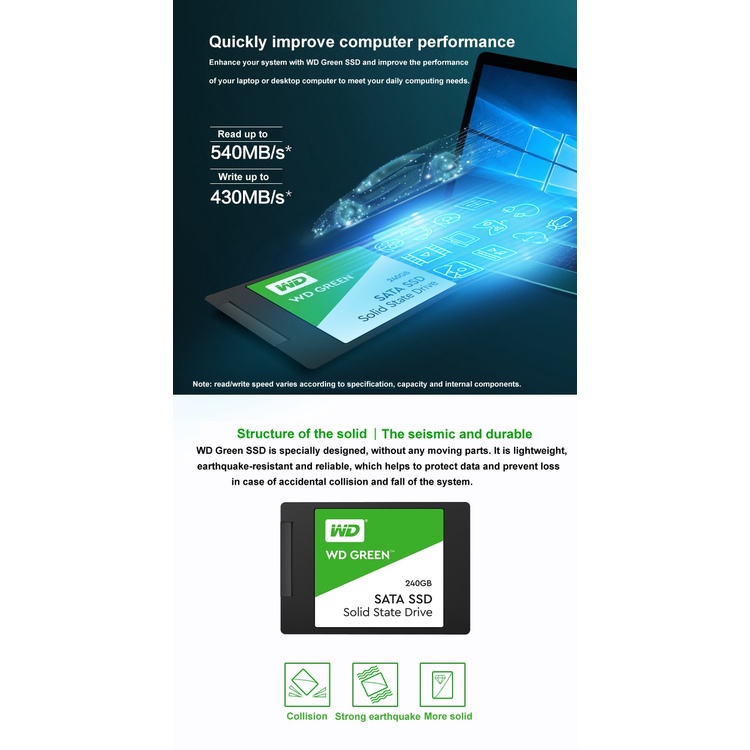 Local WD SSD 120GB 240GB SATA 3 2.5 inch Internal Solid State Drive ...