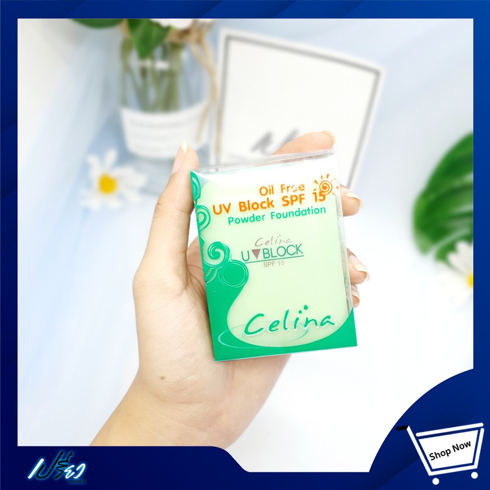 Celina UV Block Oil Free Powder Foundation 14 g.แป้งเซลีน่า ตลับจริง ...