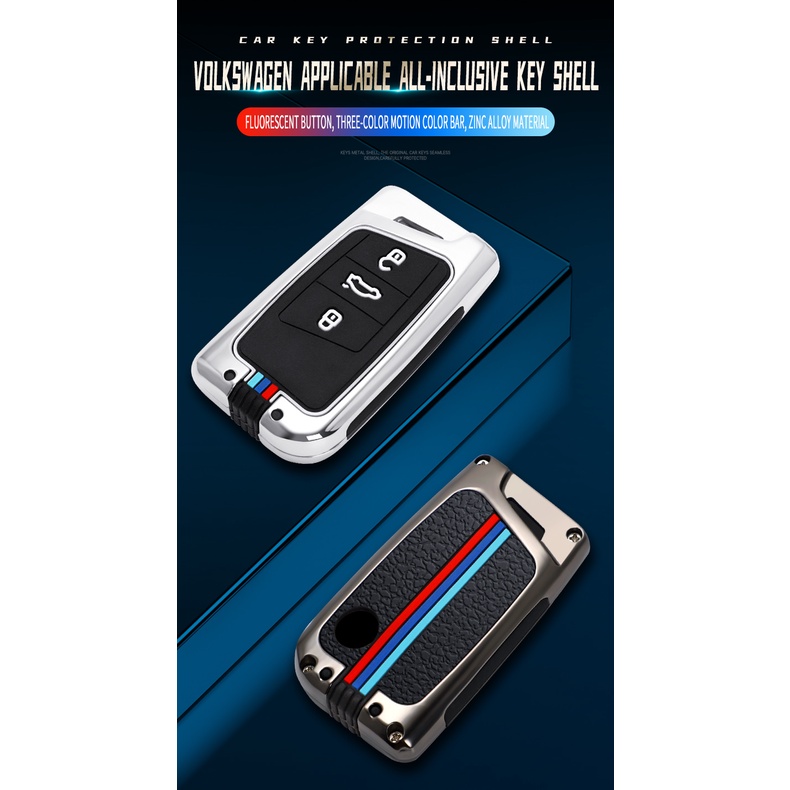 Zinc Alloy Car Key Remote Cover Case For Volkswagen VW Tiguan MK2 Jetta ...