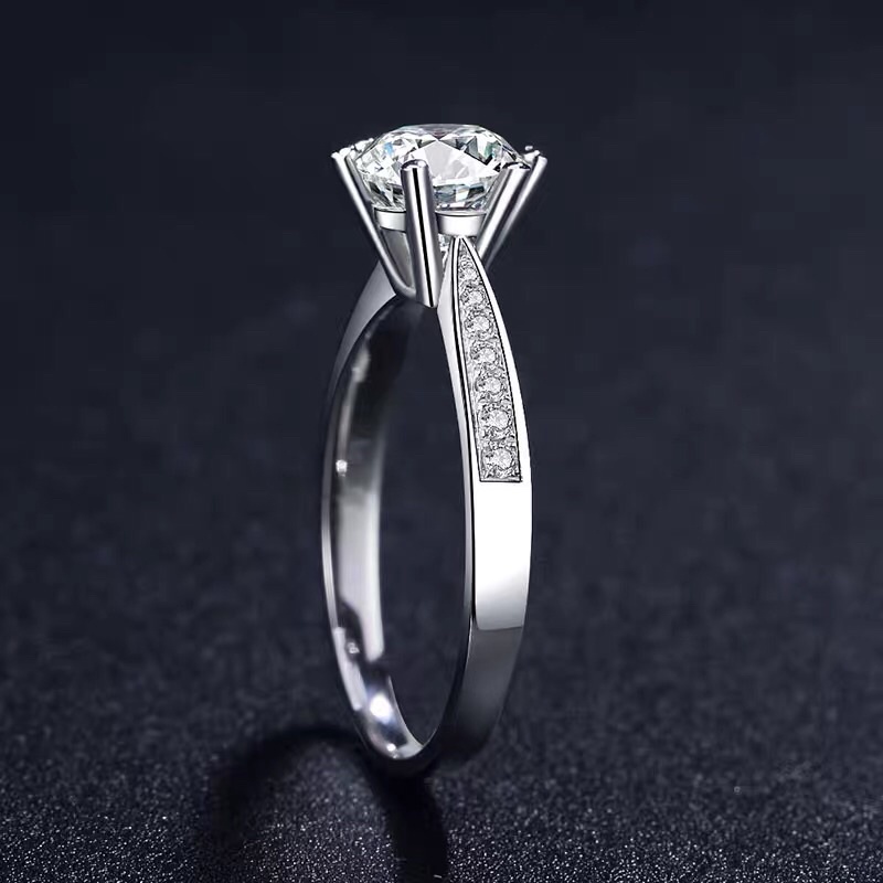 LY JEWELRY แหวนคู่เงินแท้S925ฝังเพชรโมอีส D-VVS1 I9003 - style.harajuku - ThaiPick