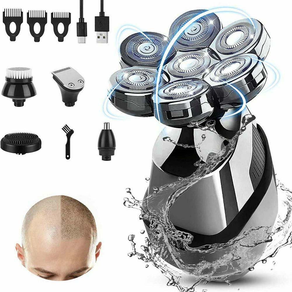 Electric Shaver 7 Head Razor Bald Beard Hair Skull Trimmer Beard ...