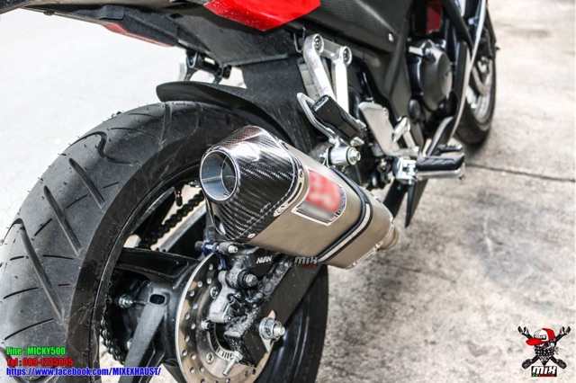 ปลายท่อทรง TRC 18 นิ้ว สแตนเลสสีไทเทเนี่ยมปากคาร์บอนเคฟล่าแท้ งานเกรดAAA - mixexhaust - ThaiPick