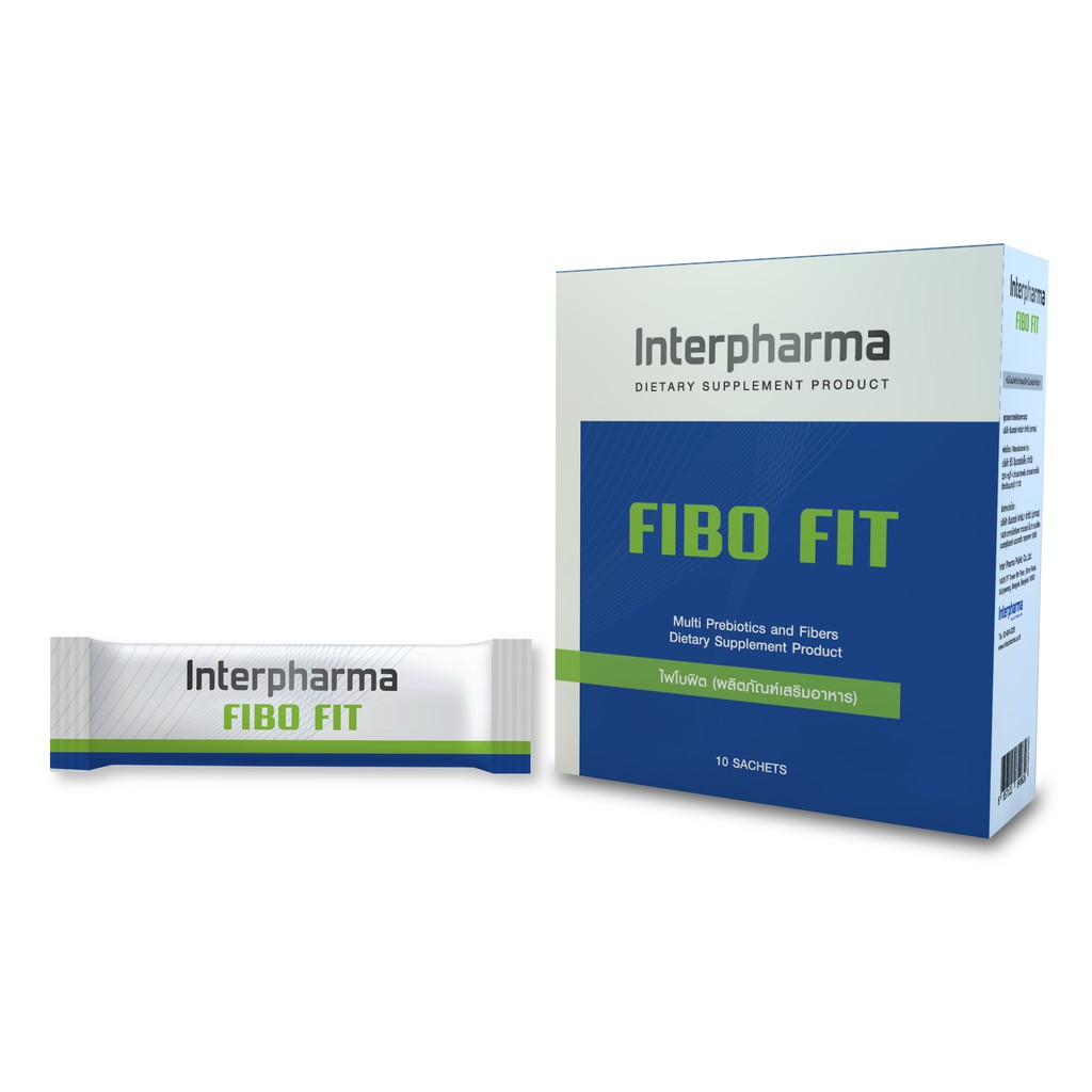 Exp 1222 FIBO Fit ไฟโบฟิต Interpharma 10ซอง prebiotic Inufos อินูฟอส ...