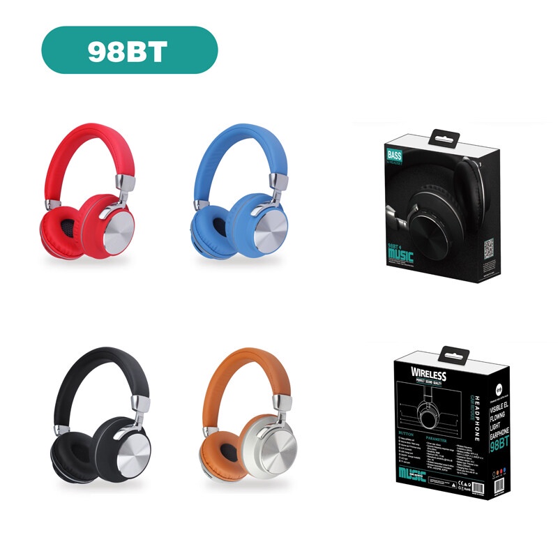 ใหม่เอี่ยมJBL 98BT หูฟัง Bluetooth ไมโครโฟนในตัว หูฟัง บลูทูธไร้สาย 5.0 หูฟังแบบครอบหู Folding ...