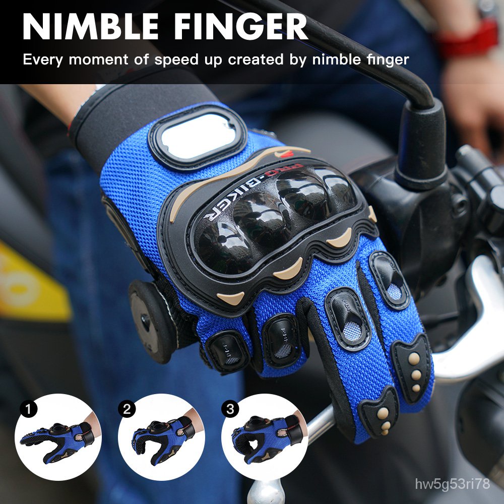 PRO-BIKER Motorcycle Glove Man Summer Protective Gear Full Finger ...