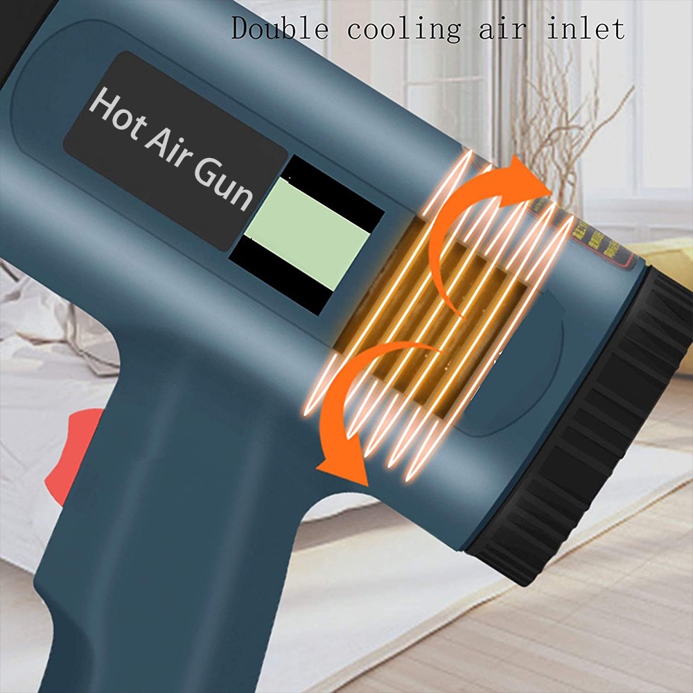 Heat Gun Kit with Portable Carrying Case 2000W Industrial Hair dryer ...