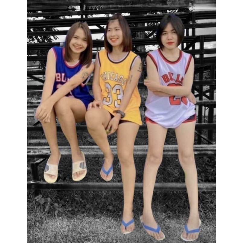 เสื้อบาส ชายหญิง ฟรีไซส์ SMLXL ใส่ได้ ทรงโอเว่อร์ไซส์ตัวใหญ่ (รอบอกยืดได้ถึง 36-42 ยาว 29 ...