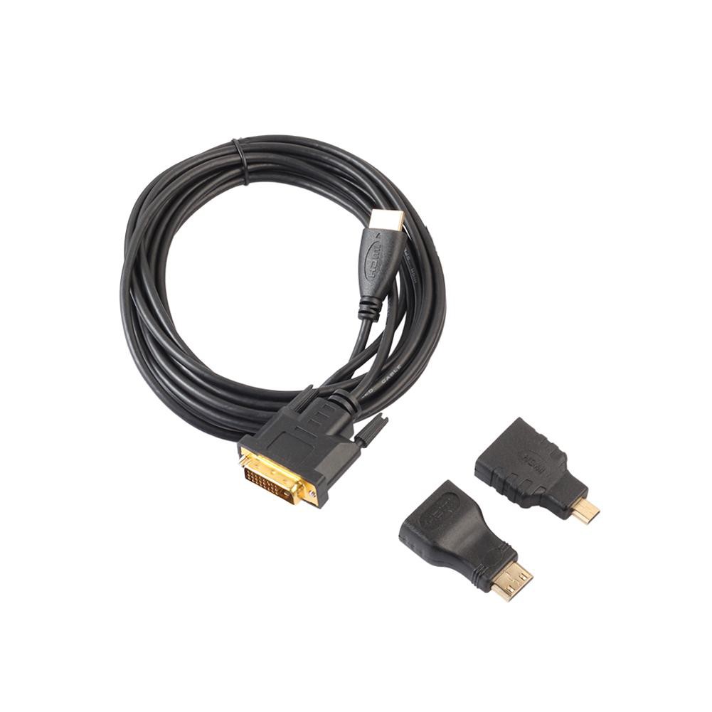 สายเคเบิ้ล HDMI to DVI Monitor Display Cable With Micro HDMI Mini HDMI ...