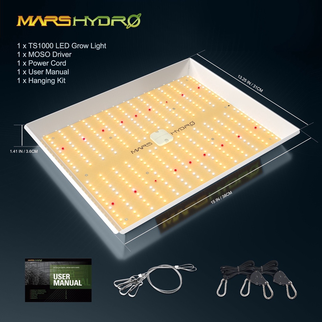 ส่งฟรี Mars Hydro TS1000 ไฟปลูกต้นไม้ LED Full Spectrum Hydroponic LED ...