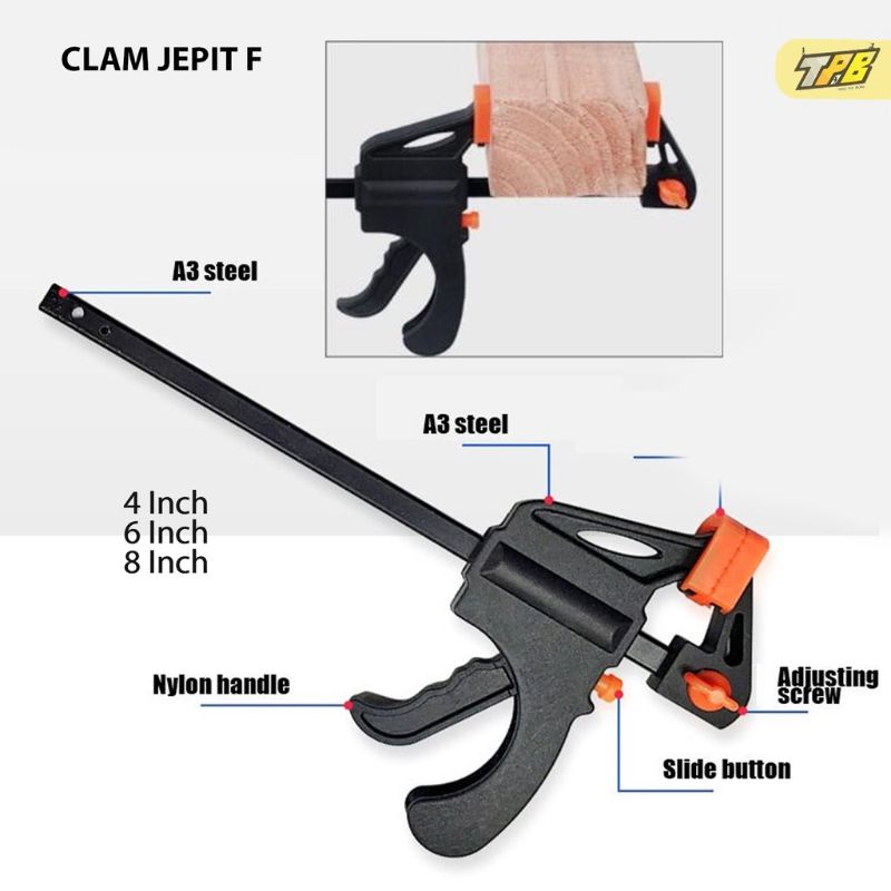 c clamp 4 นิ้ว ซีแคมป์ เหล็กจับชิ้นงาน ปากกาจับชิ้นงาน - klongthom86 ...