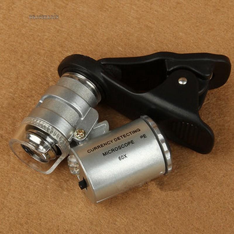 New Fashion♠♣♥♦60X Univesal Zoom Smart phone Microscope Lens♠♣♥♦ LED ...