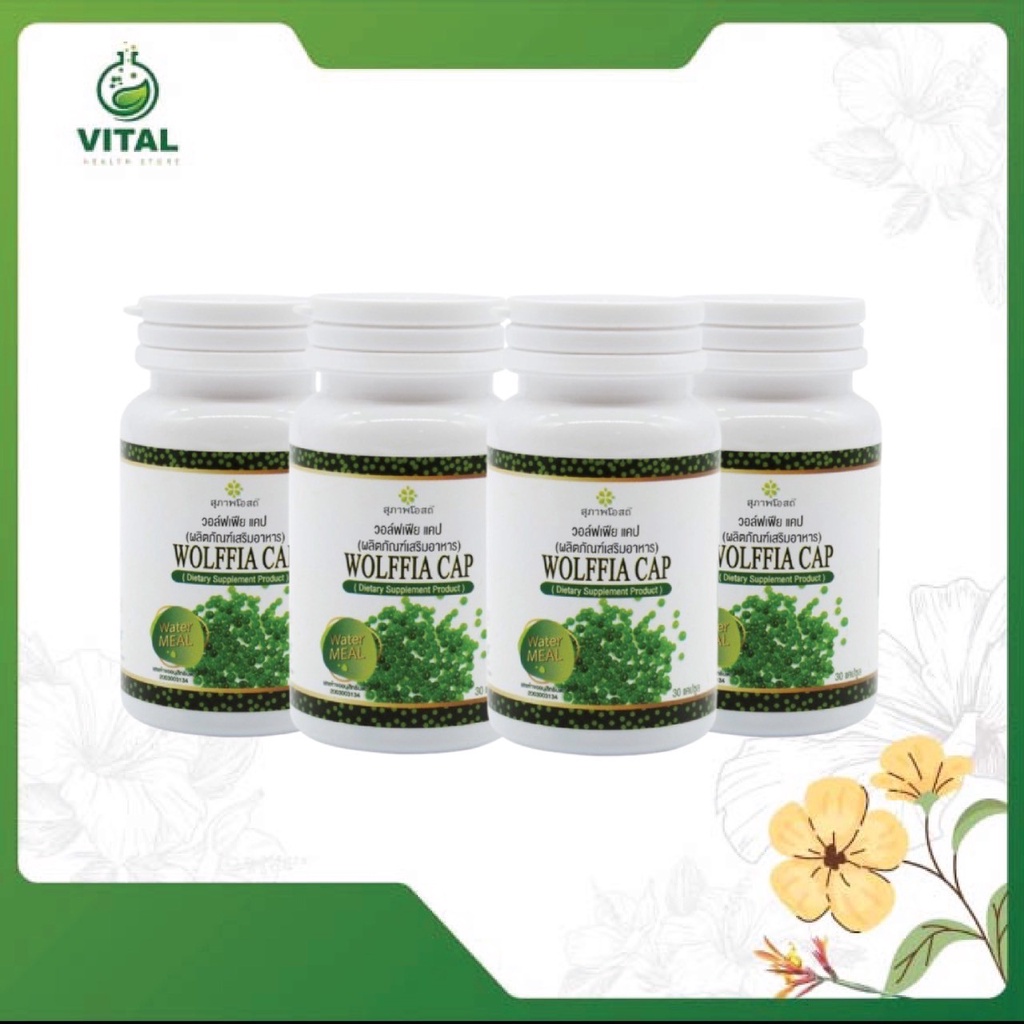 ผลิตภัณฑ์เสริมอาหาร Wolffia วอล์ฟเฟีย สุภาพโอสถ 30 แคปซูล 4 กระปุก ...