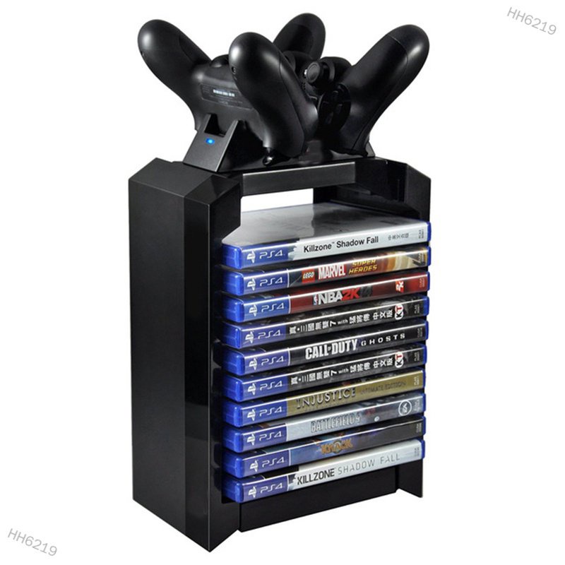 2021HH6219 Game Disk Tower Vertical Stand for PS4 Dual Controller ...