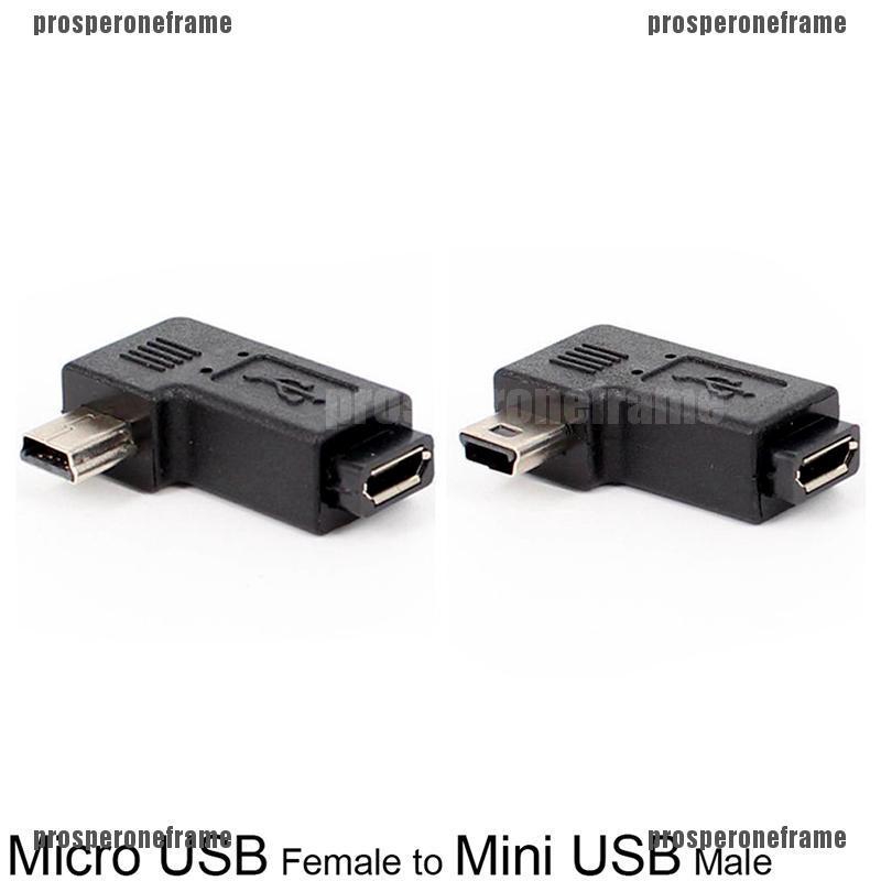 90 Degree Right Left Angle Mini USB Type A Male To Micro USB Female Ada ...